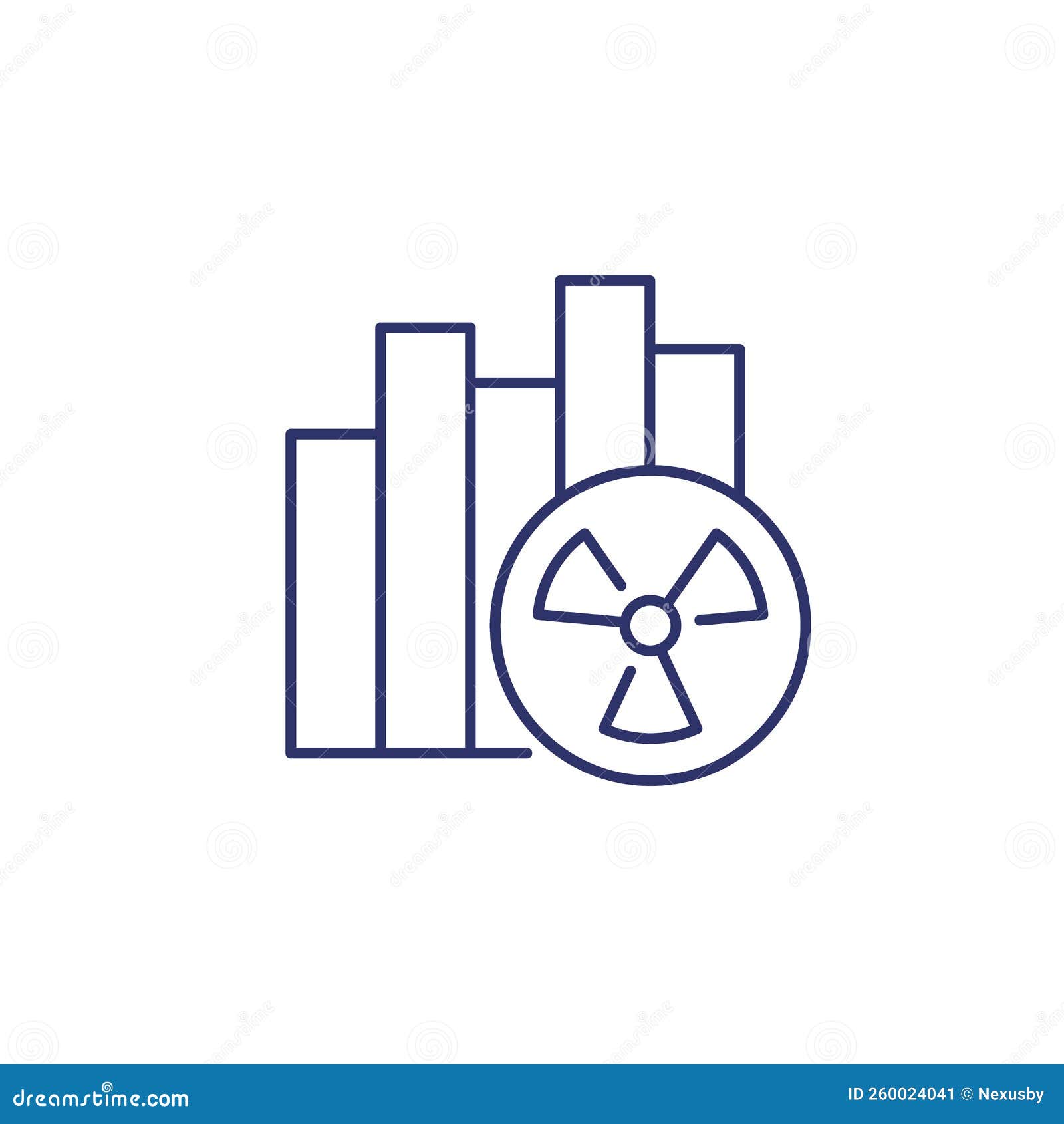 Radiation Level Line Icon with a Graph Stock Vector - Illustration of ...