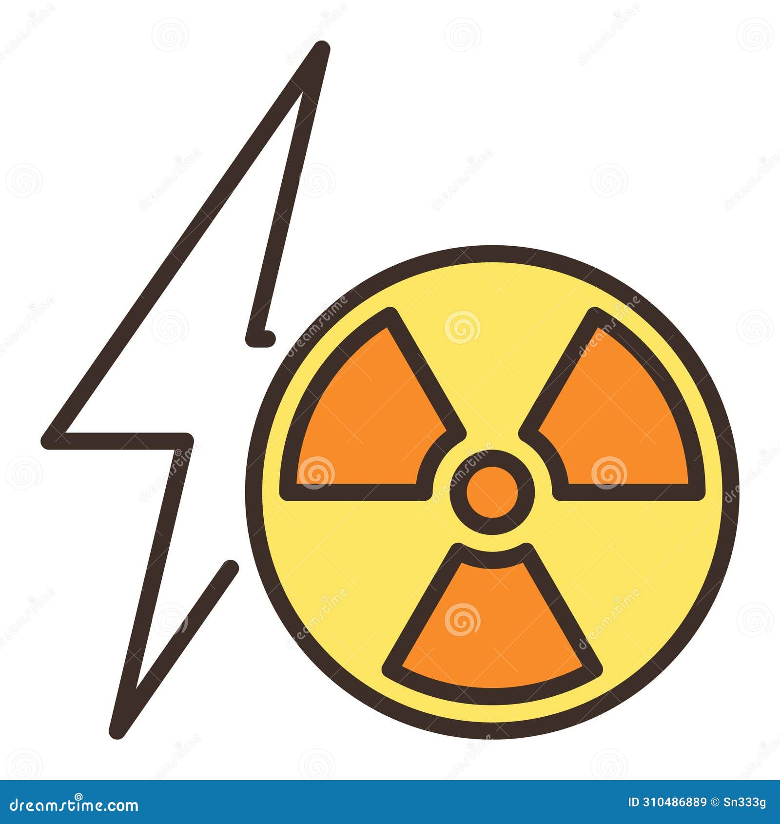 Radiation and Lightning Vector Symbol Colored Icon or Logo Element ...