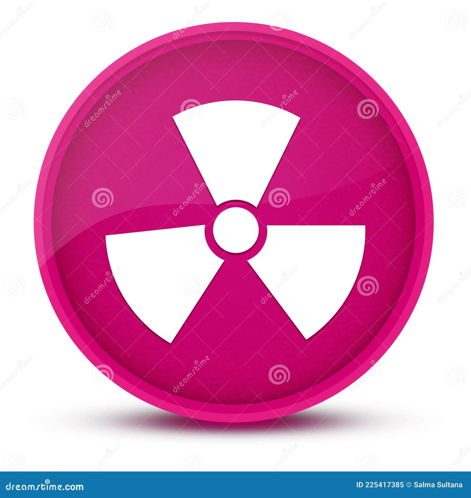 Radiation Luxurious Glossy Pink Round Button Abstract Stock ...