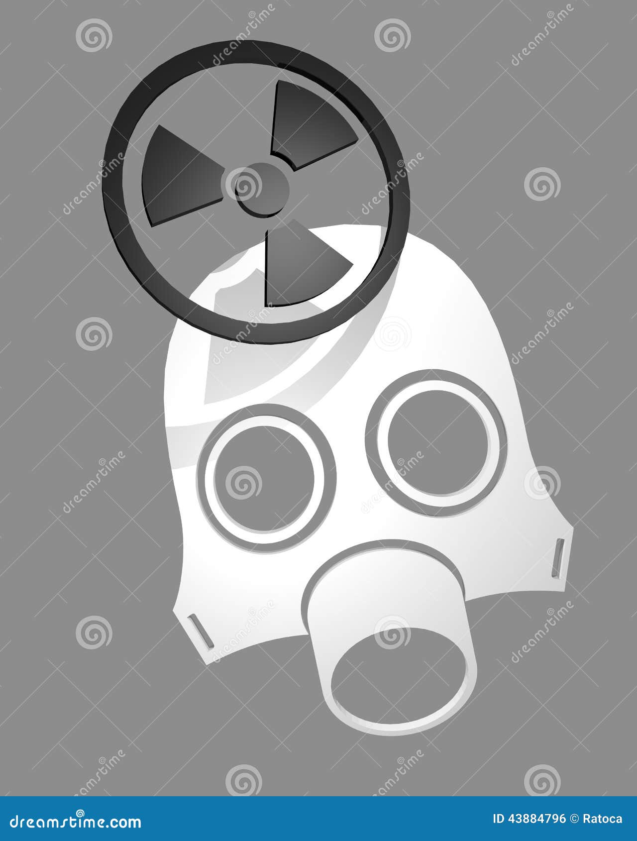 Radiation mask symbol stock illustration. Illustration of safety - 43884796