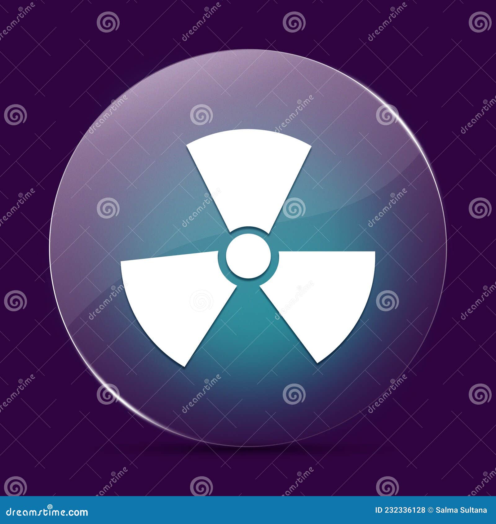 Radiation Moonlight Glass Round Button Abstract on a Dark Purple ...