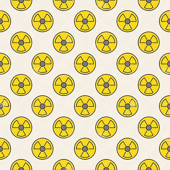 Radiation Pollution Vector Radioactive Hazard Colored Seamless Pattern ...