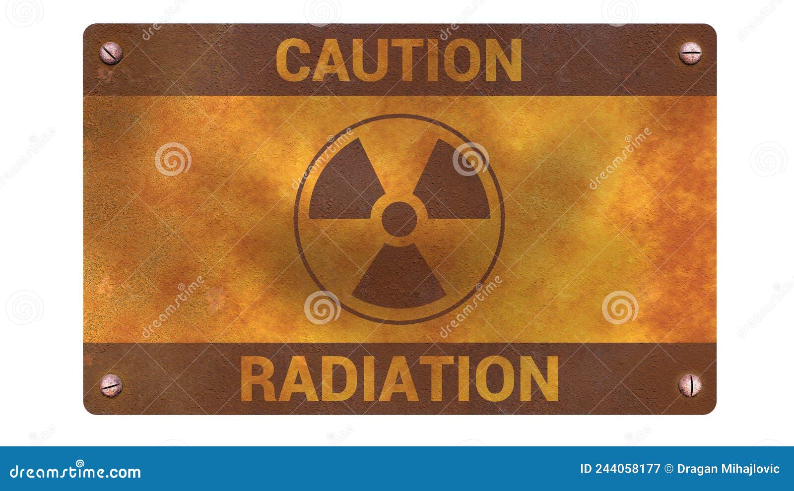 Radiation rusted sign stock illustration. Illustration of rusted ...