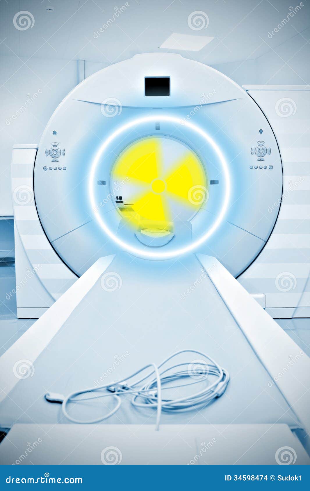Radiation Sign on a Background of CT Stock Photo - Image of equipment ...