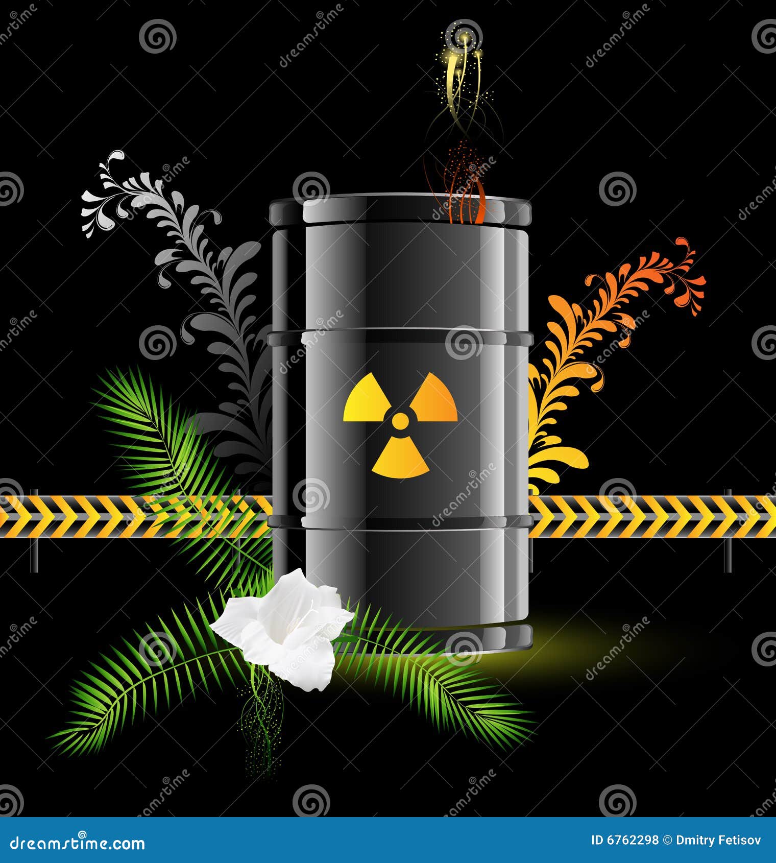 Radiation sign barrel stock vector. Illustration of bomb - 6762298
