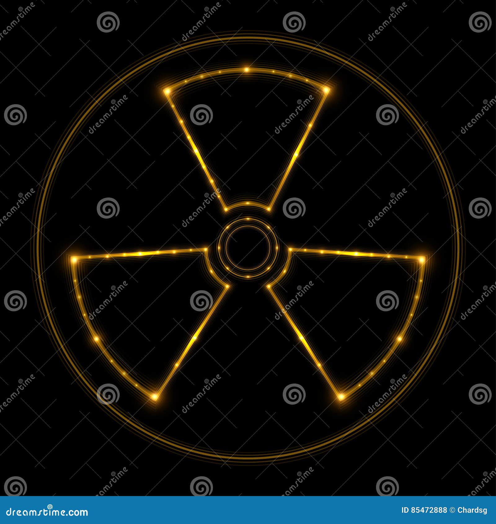 Radiation Sign, Glowing Lines. Vector Stock Vector - Illustration of ...