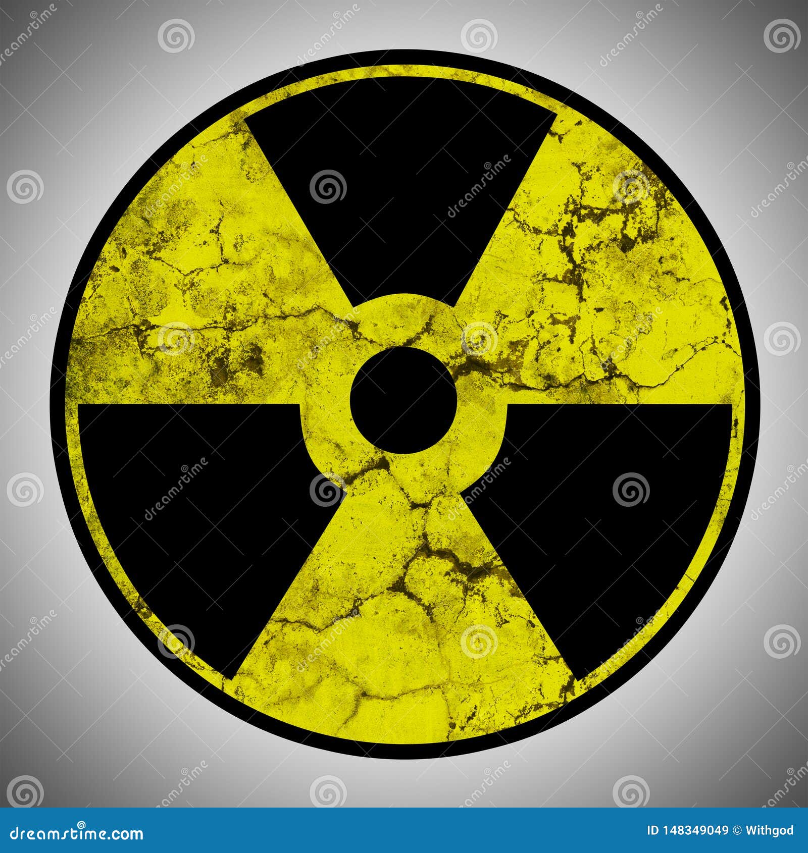 Radiation Sign with Grunge Texture Stock Illustration - Illustration of ...