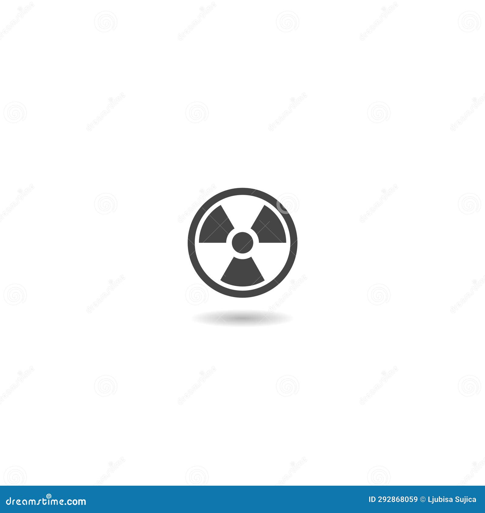 Radiation Sign Icon with Shadow Stock Vector - Illustration of shadow ...