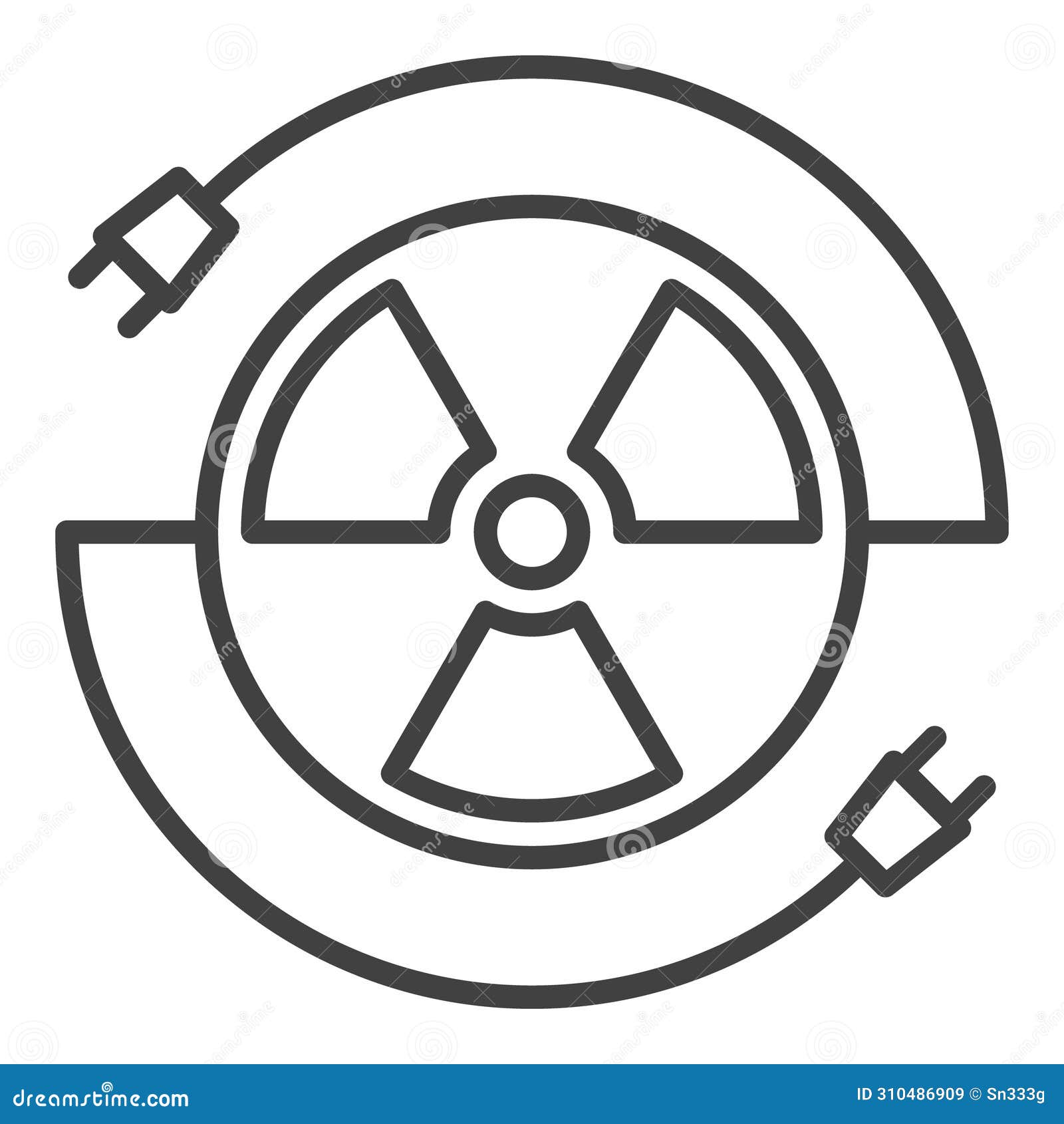 No Radiation Thin Line Icon, Safety Engineering Concept, Prohibition Of ...
