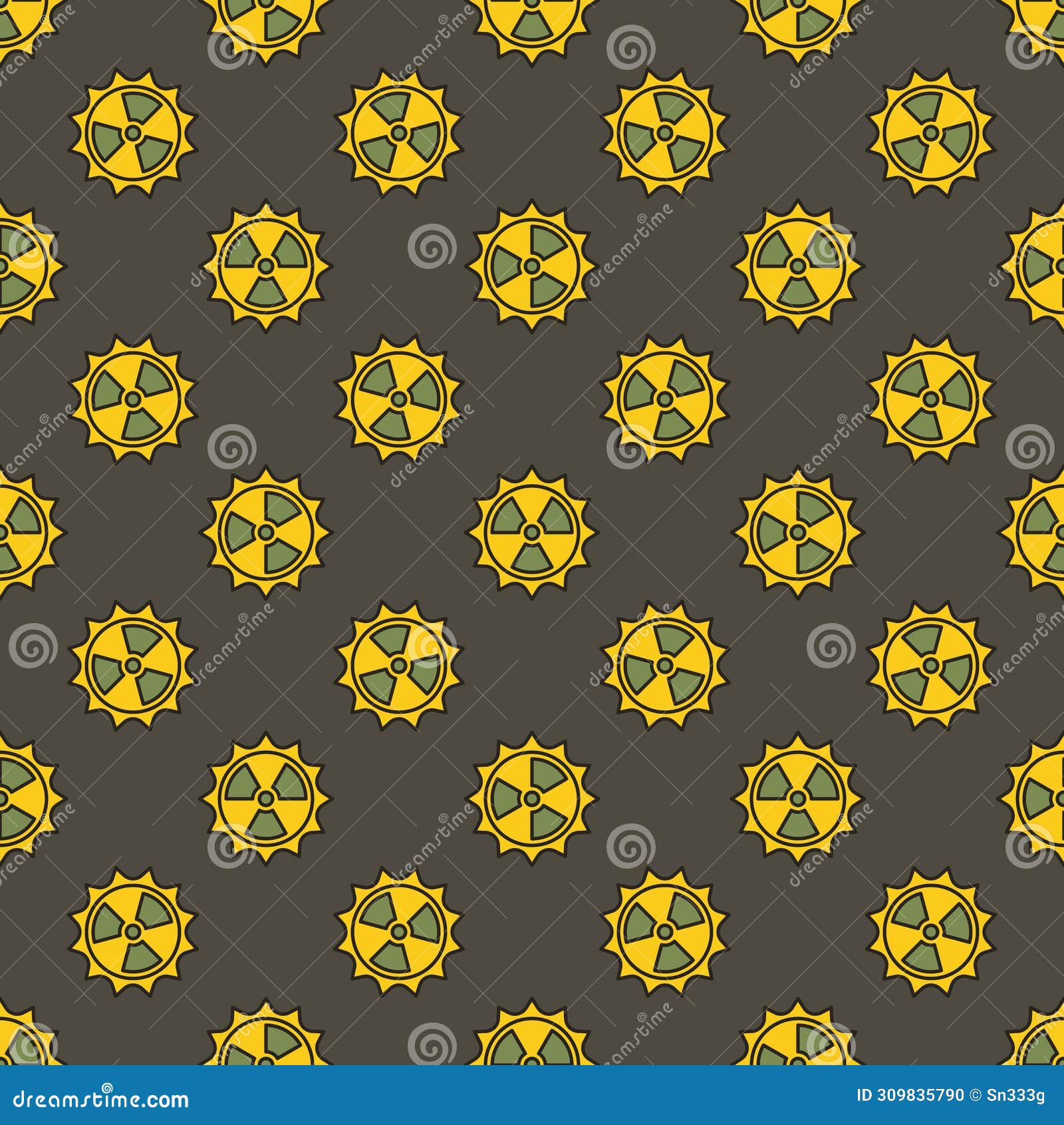 Radiation from Sun Vector Space Nuclear Weapon Colored Seamless Pattern ...