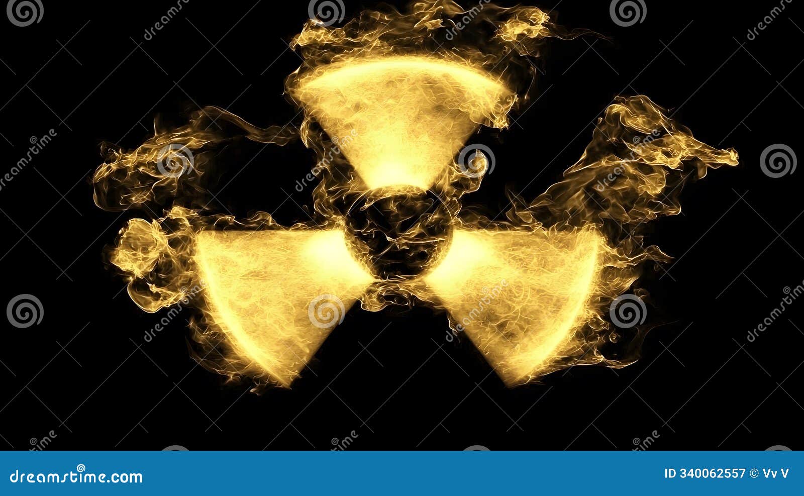 Radiation Symbol with Fiery Smoke Effect Stock Illustration ...
