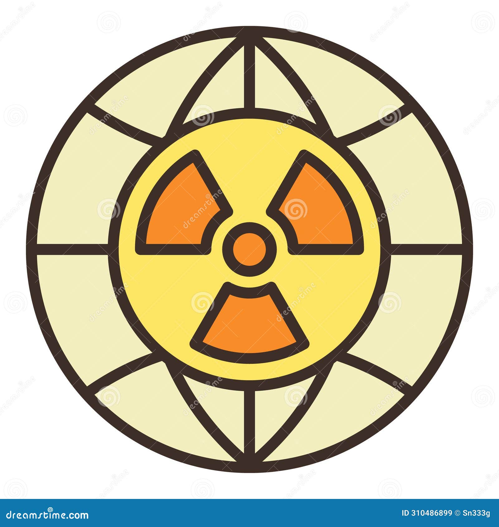 Radiation Symbol Inside Earth Glove Vector Colored Icon or Symbol in ...