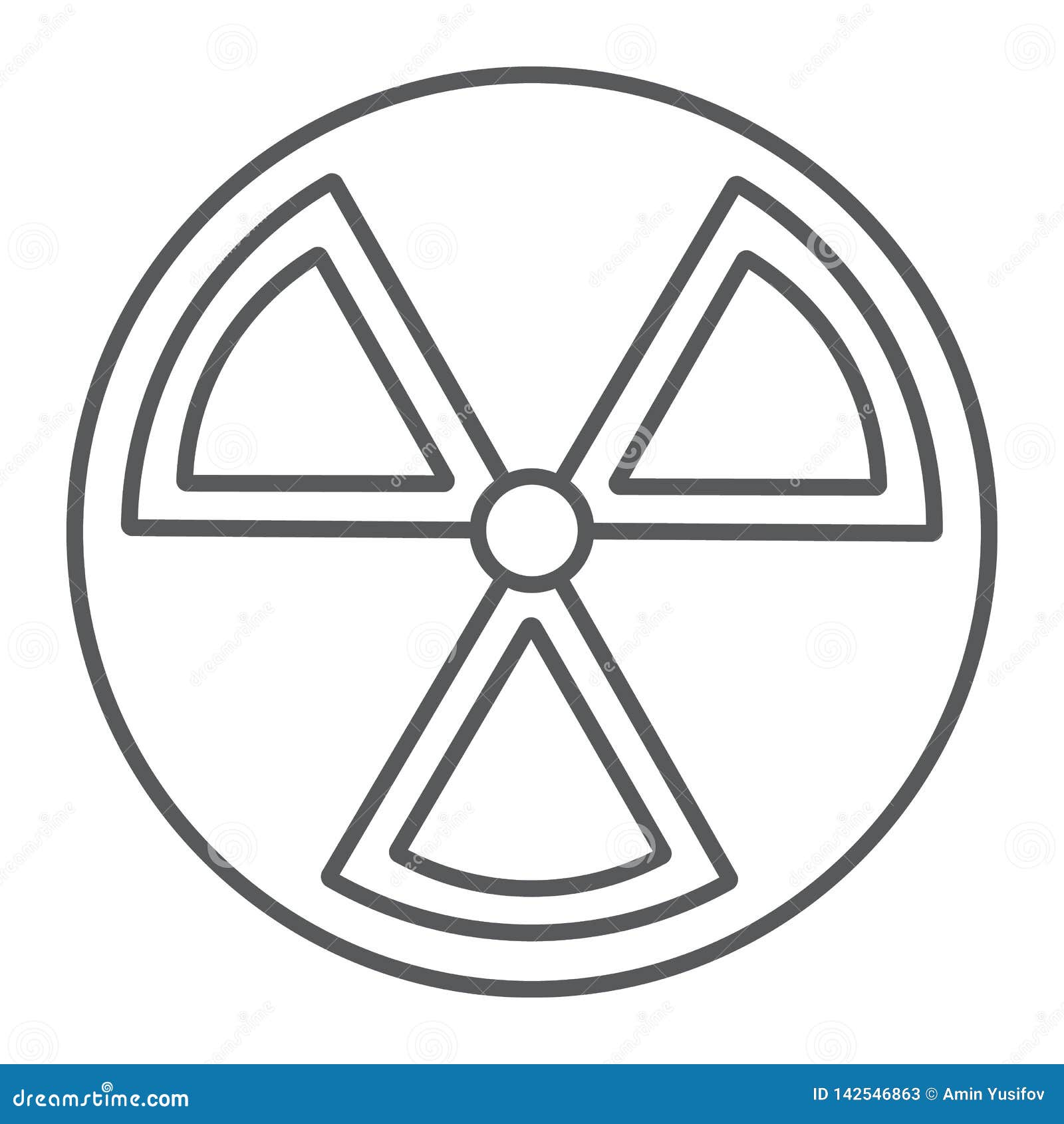 Radiation Thin Line Icon. Toxic And Nuclear Energy, Danger Hazard ...
