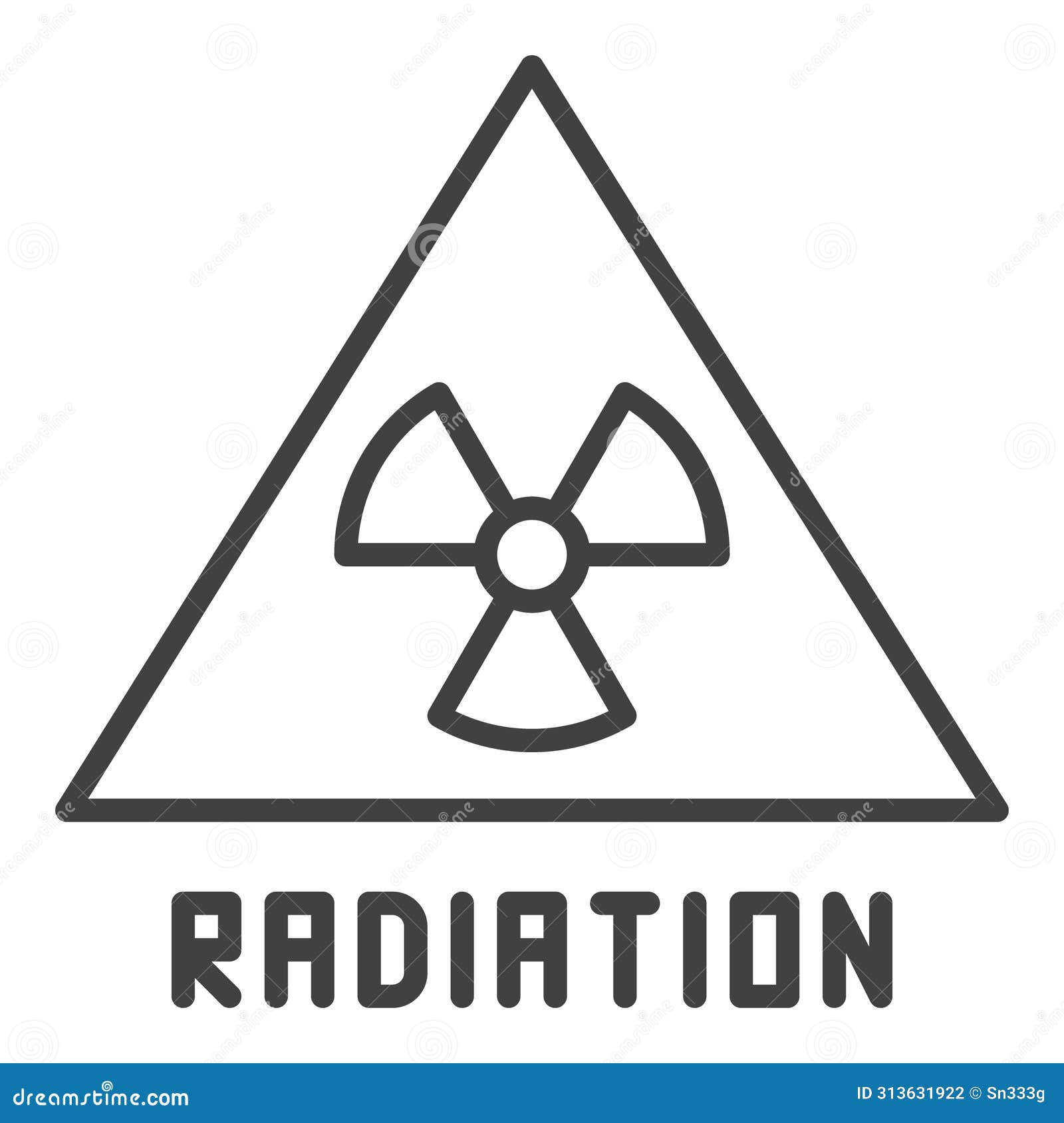 Radiation Triangle Vector Radiation Warning Linear Icon or Symbol Stock ...