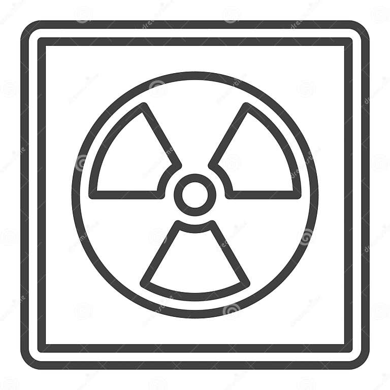 Radiation Vector Danger Zone Thin Line Square Icon or Symbol Stock ...