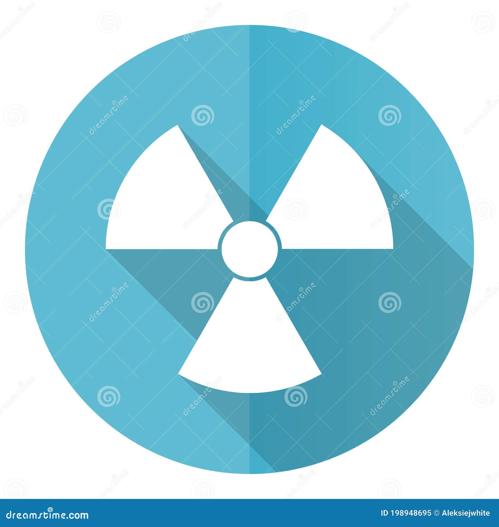 Radiation Vector Icon, Flat Design Blue Round Web Button Isolated on ...