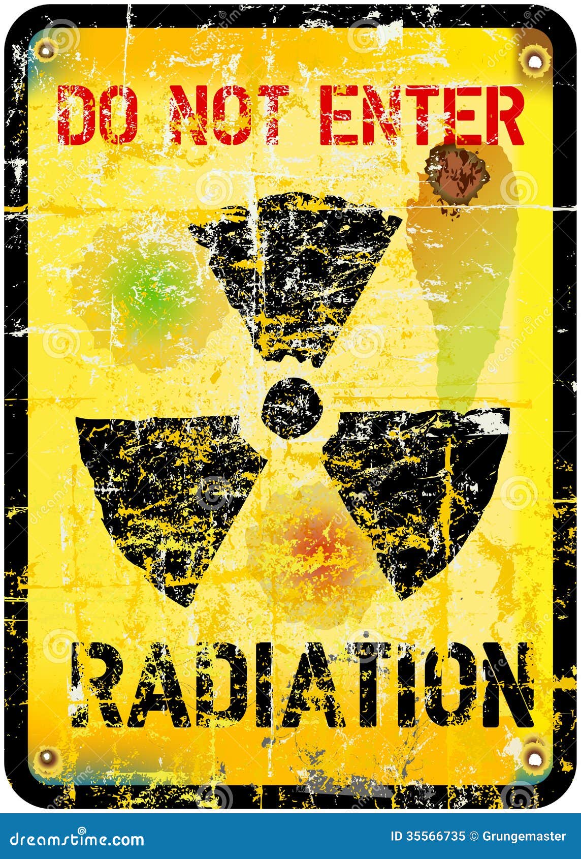 Radiation warning stock vector. Illustration of area - 35566735