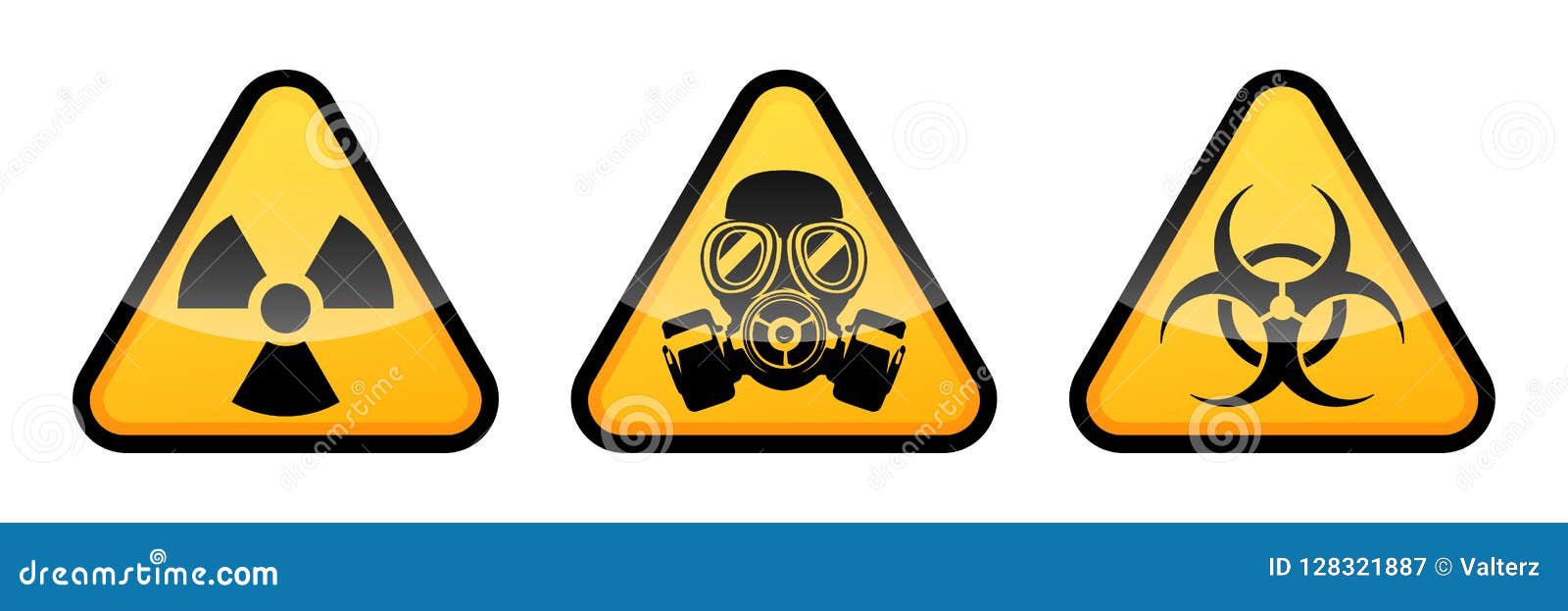 Set Sign Biohazard, Toxicity, Dangerous. Yellow Signs Of Various ...