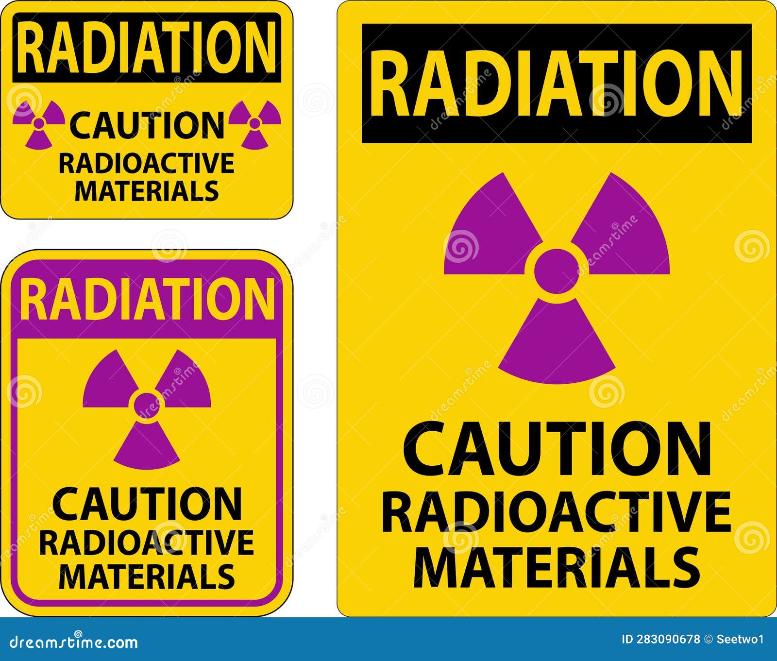 Radiation Warning Sign Caution Radioactive Materials Stock Vector ...