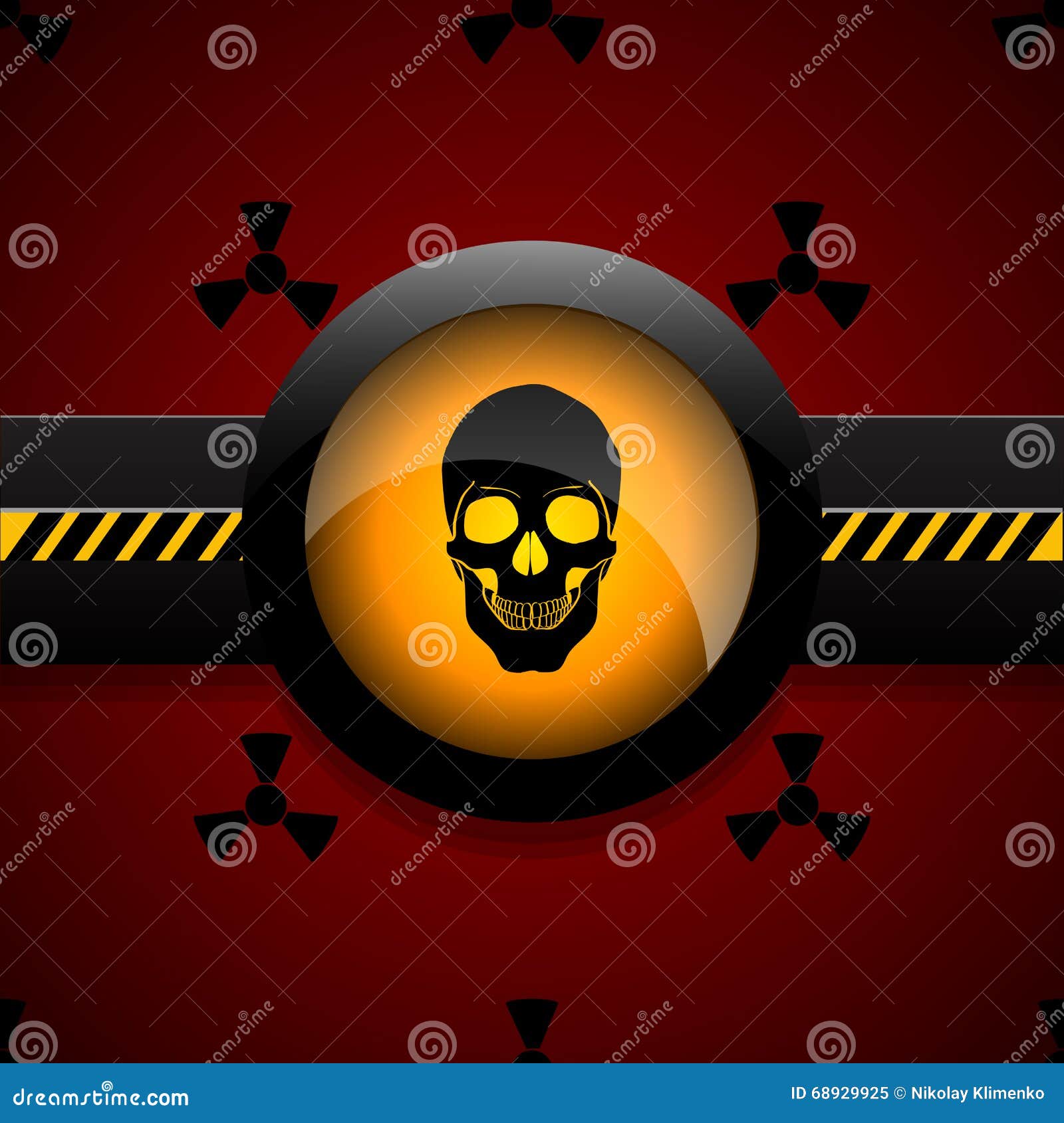 Radiation Warning Skull Icon Illustration Eps 10 Stock Vector ...
