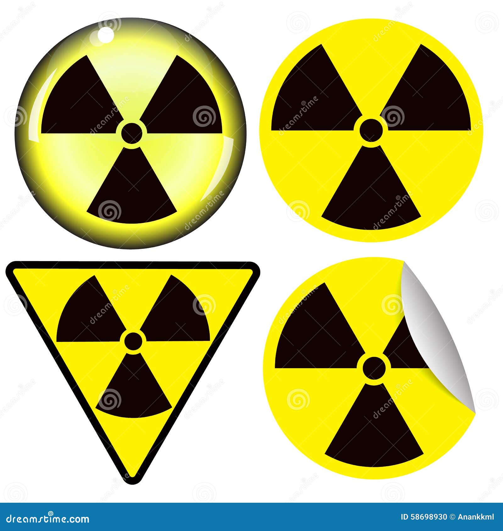 Radiation warning symbol stock vector. Illustration of safety - 58698930