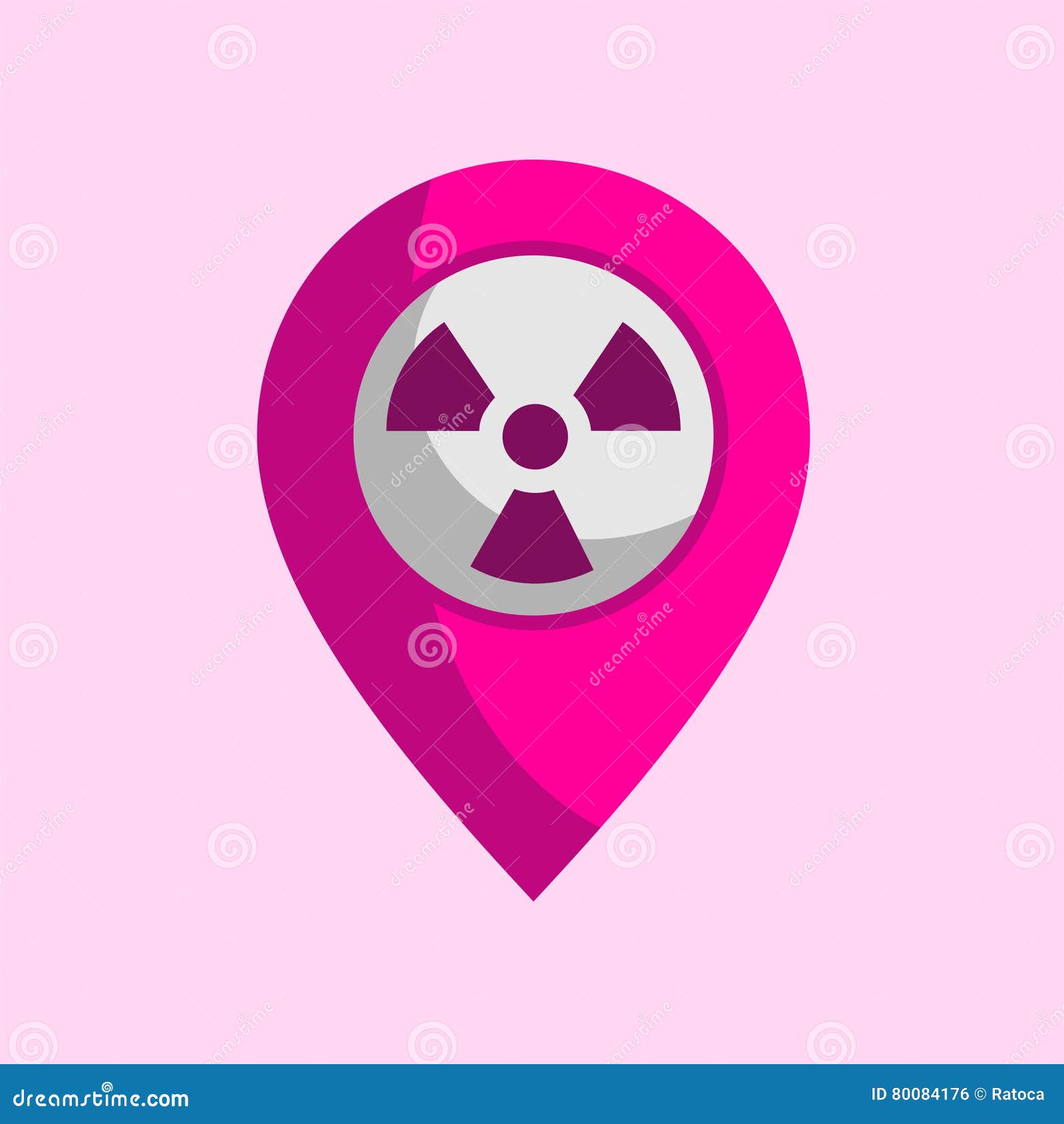 Radiation zone icon stock vector. Illustration of style - 80084176