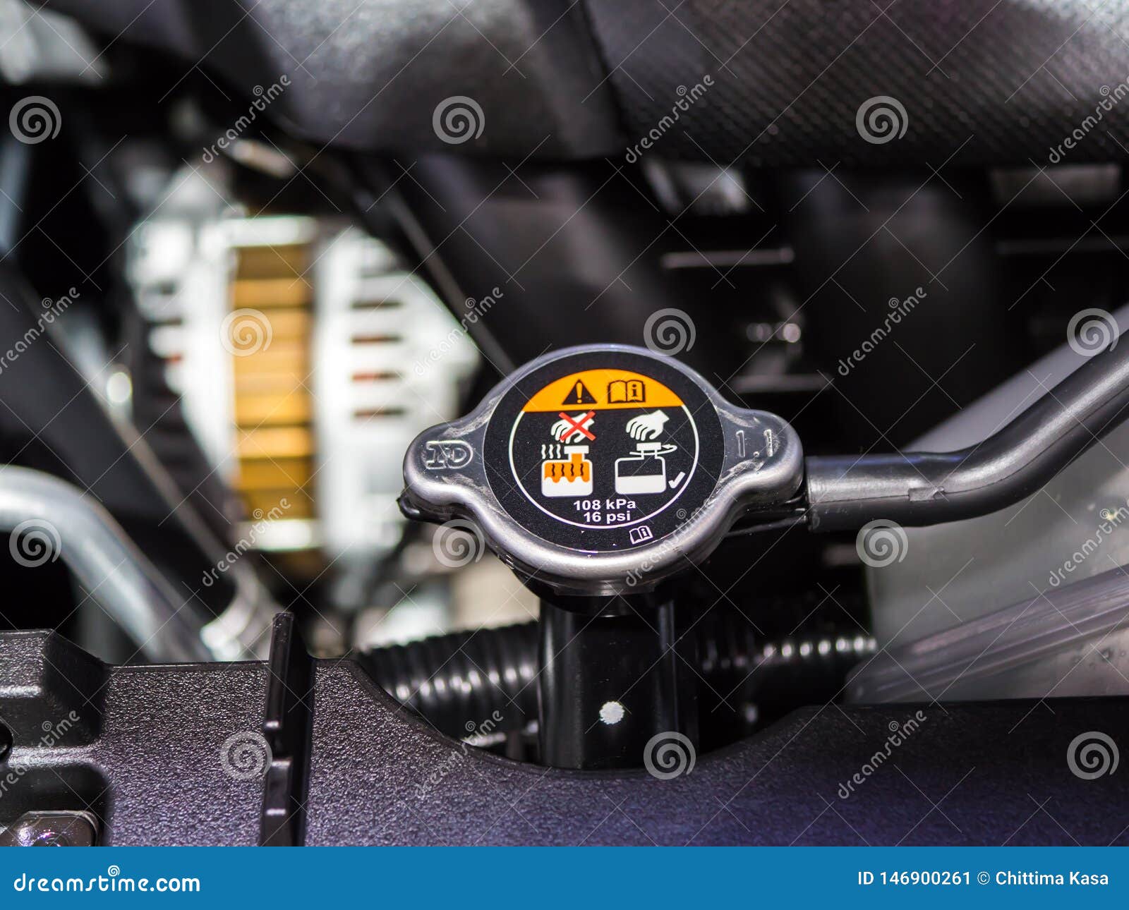 Radiator Cap in Engine Car Room Stock Image - Image of technology ...