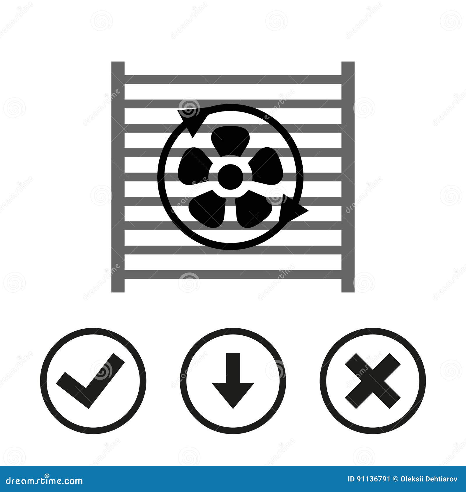 Radiator Cooling System Icon Stock Vector Illustration Flat Design ...