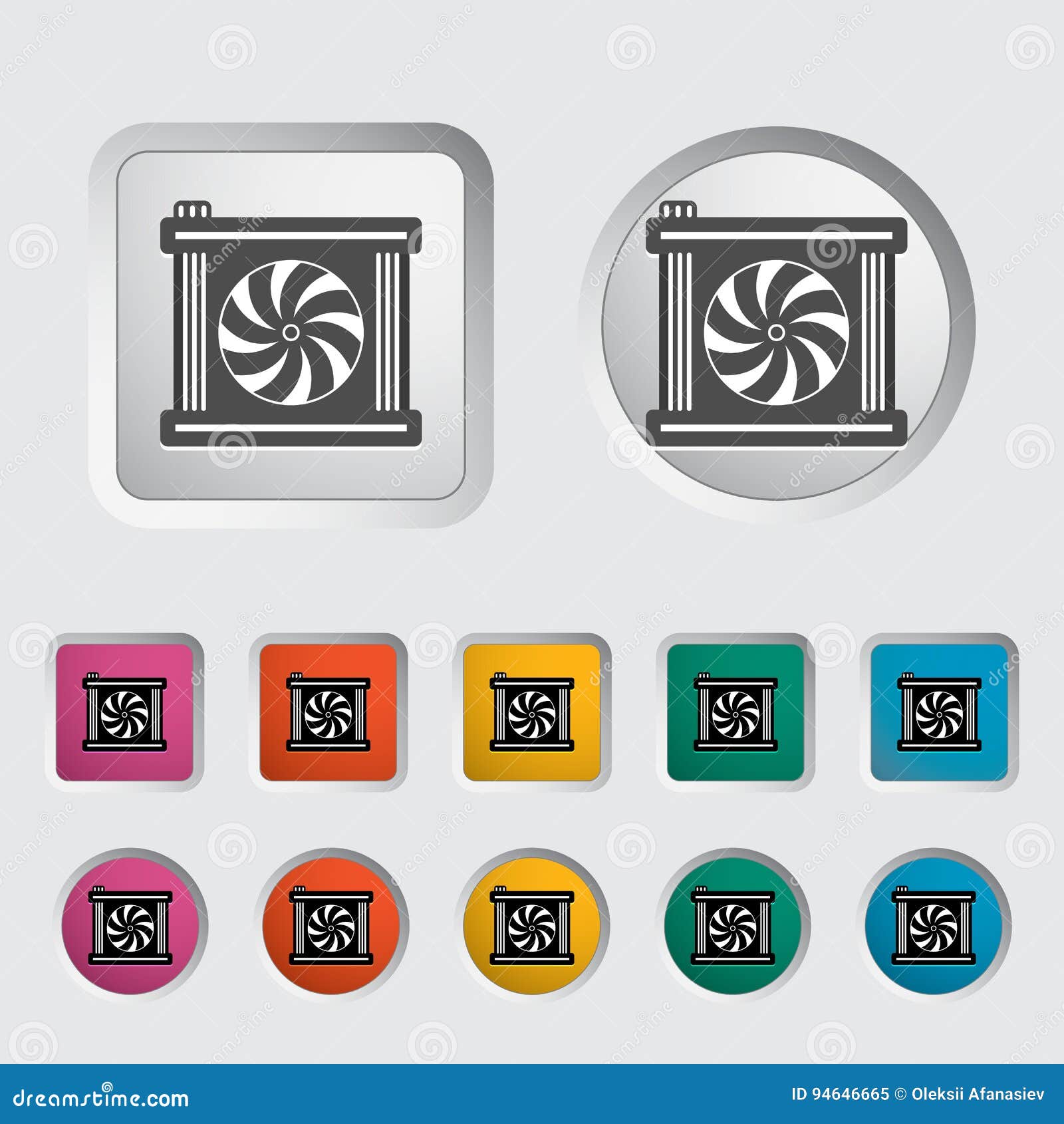Radiator fan icon. stock vector. Illustration of element - 94646665