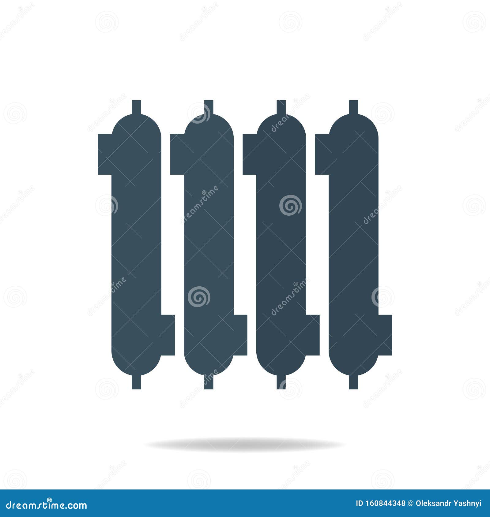 Radiator. Flat Style Icon of Utilities. Symbol of Heating. Clean and ...