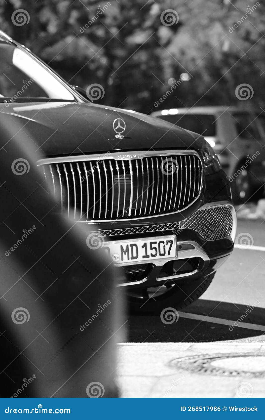 The Radiator Grille of a Black Mercedes Maybach in Duesseldorf ...