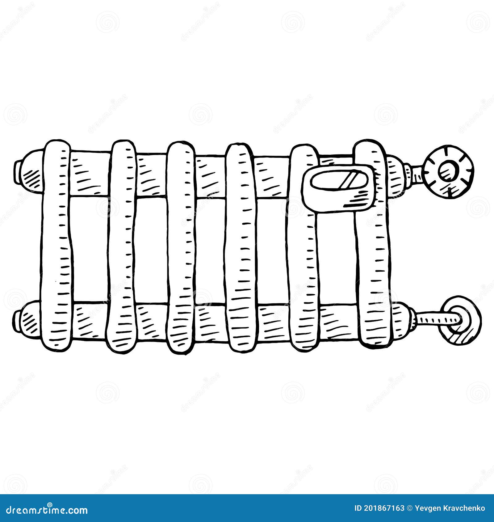 Radiator. Vector Illustration of Radiator. Hand Drawn Home Radiator ...