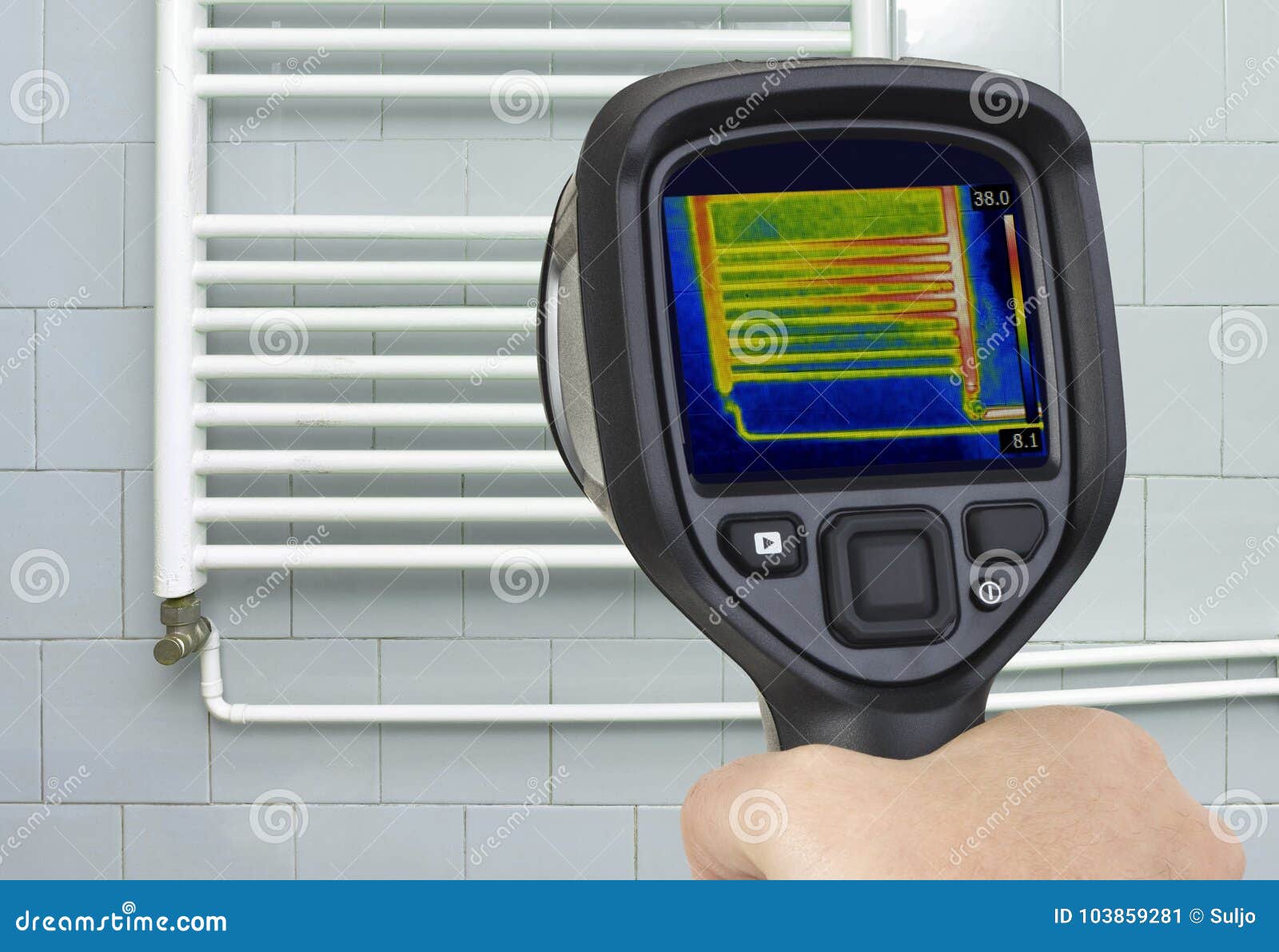 Radiator Infrared Measuring Stock Image - Image of heater, circulation ...