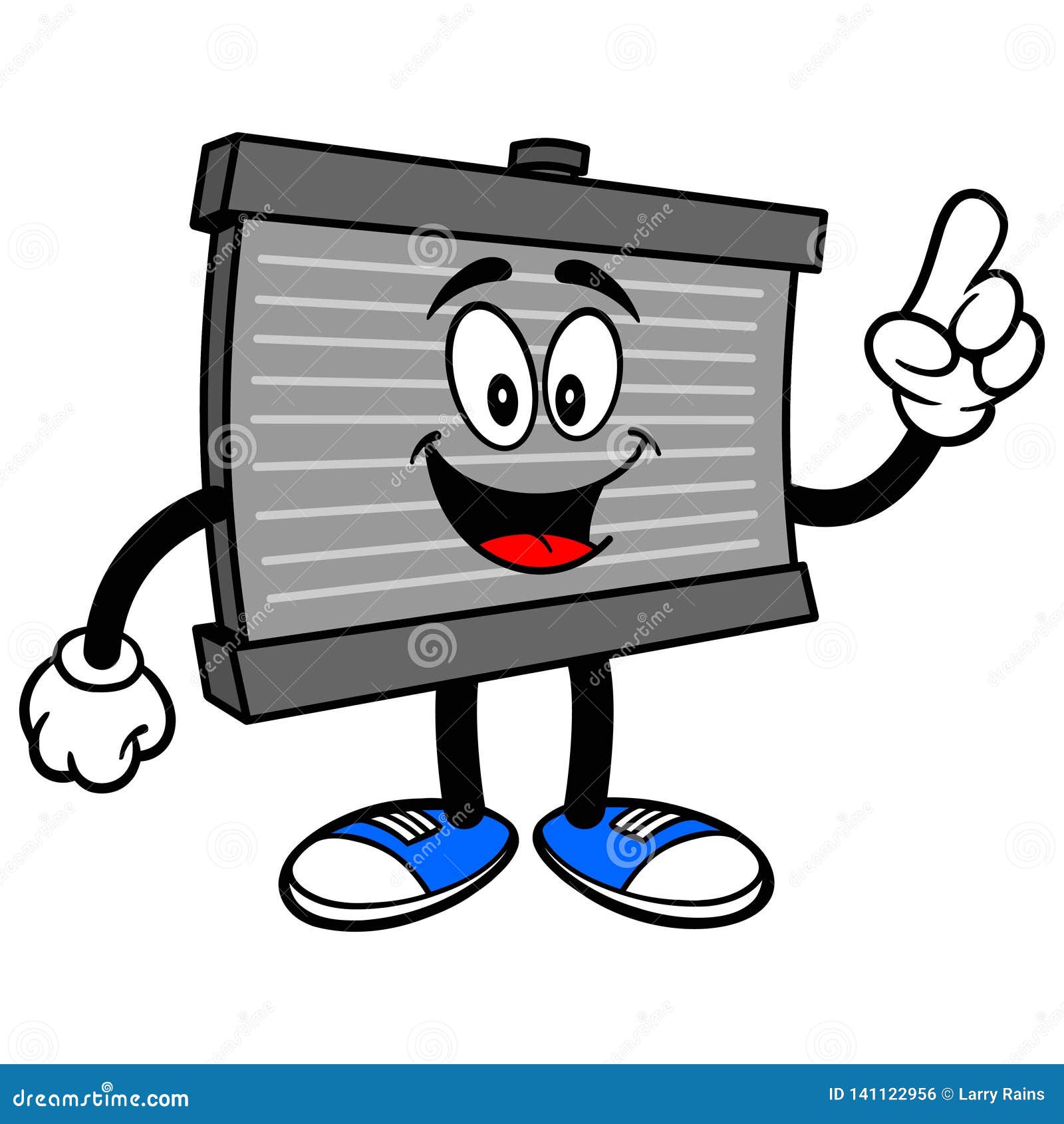 Radiator Mascot With A Sign Cartoon Vector | CartoonDealer.com #141122957