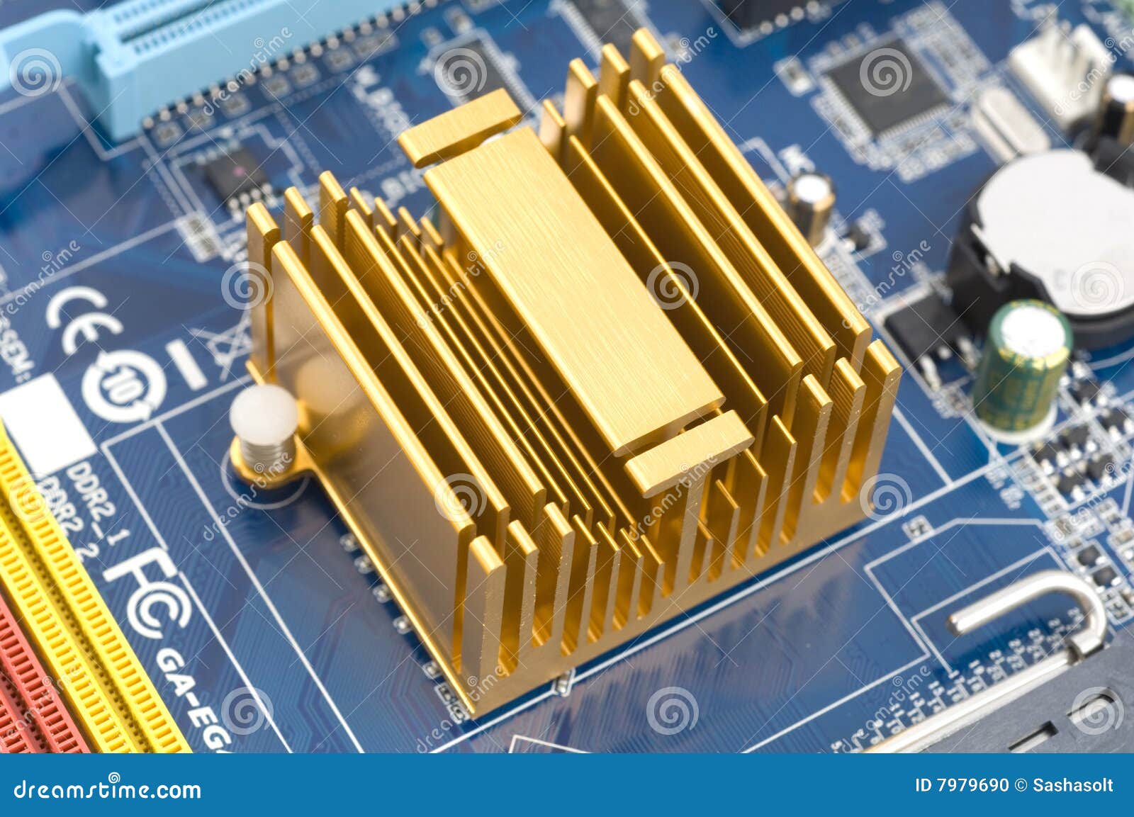 Radiator on motherboard stock photo. Image of electric - 7979690