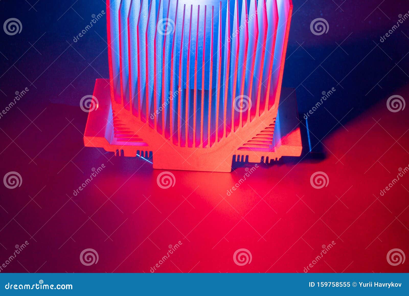 Radiator for the Motherboard, Backlight in Red and Blue. Stock Image ...