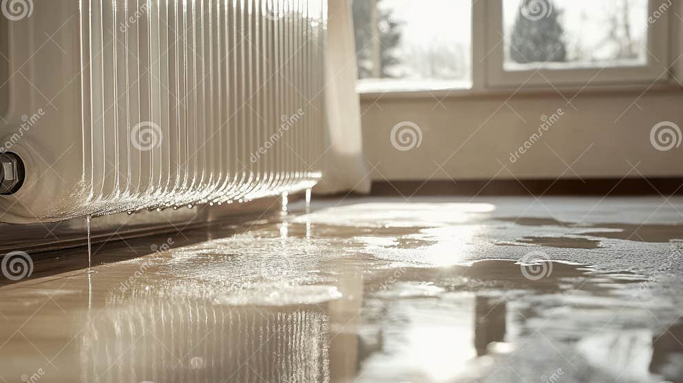 A Radiator is Sitting on the Floor in a Room Stock Illustration ...