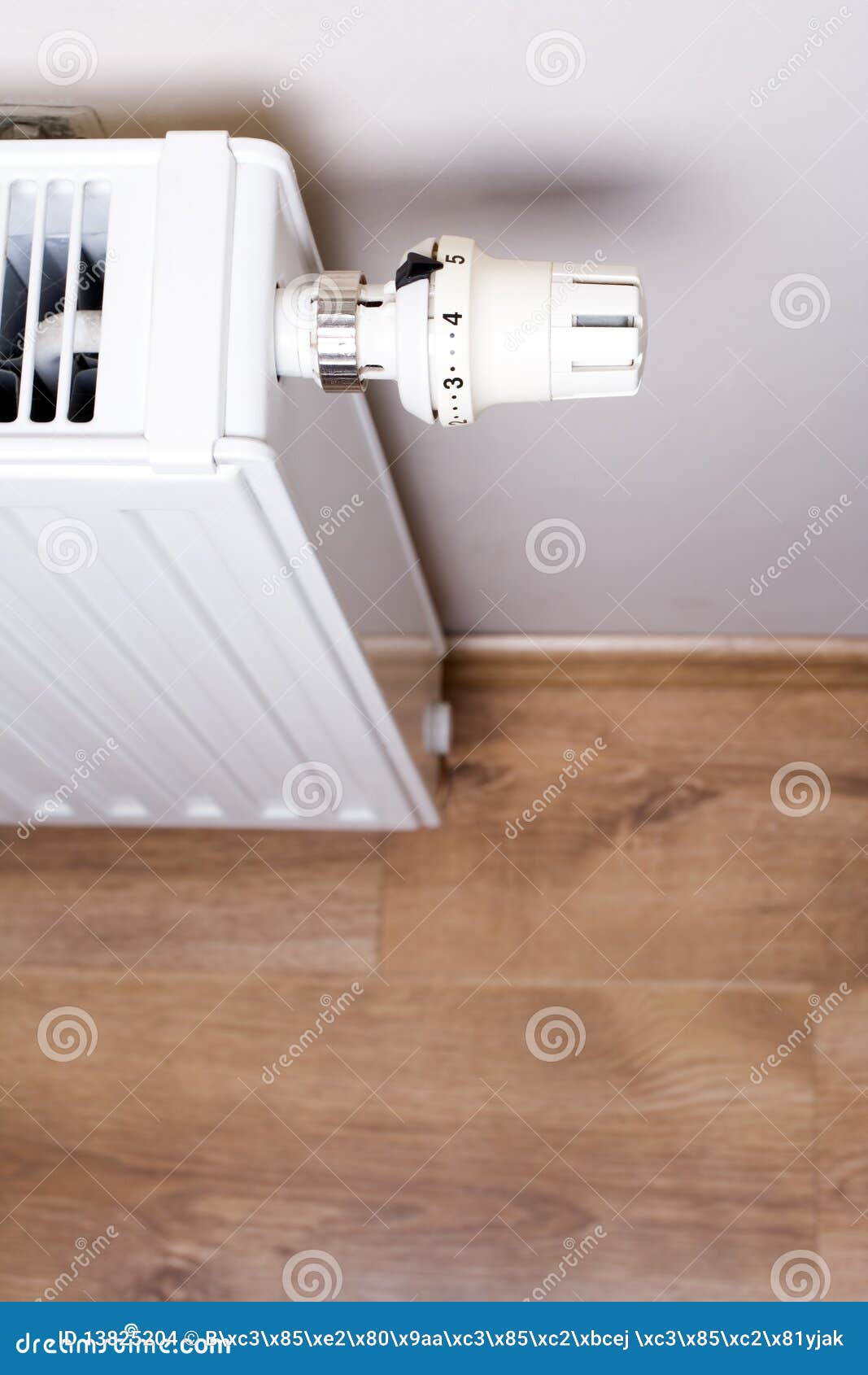 Radiator with Thermostat in Home Interior Stock Photo - Image of energy ...