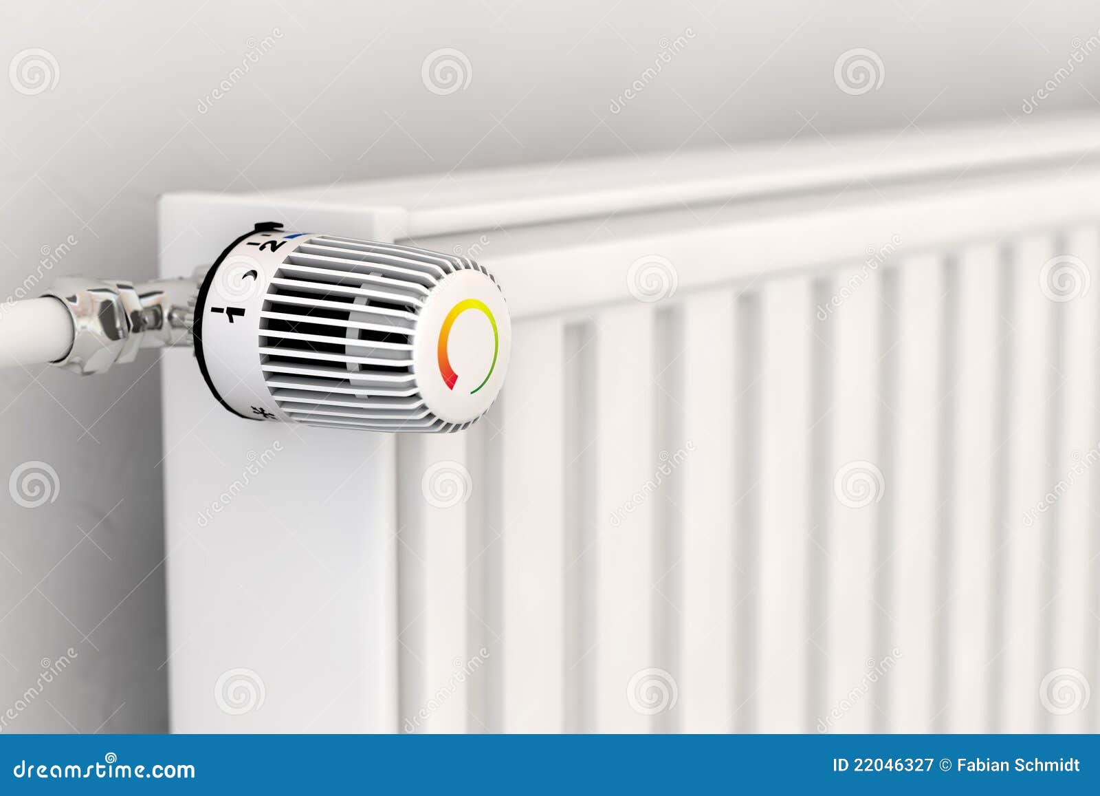Radiator and valve stock image. Image of white, control - 22046327