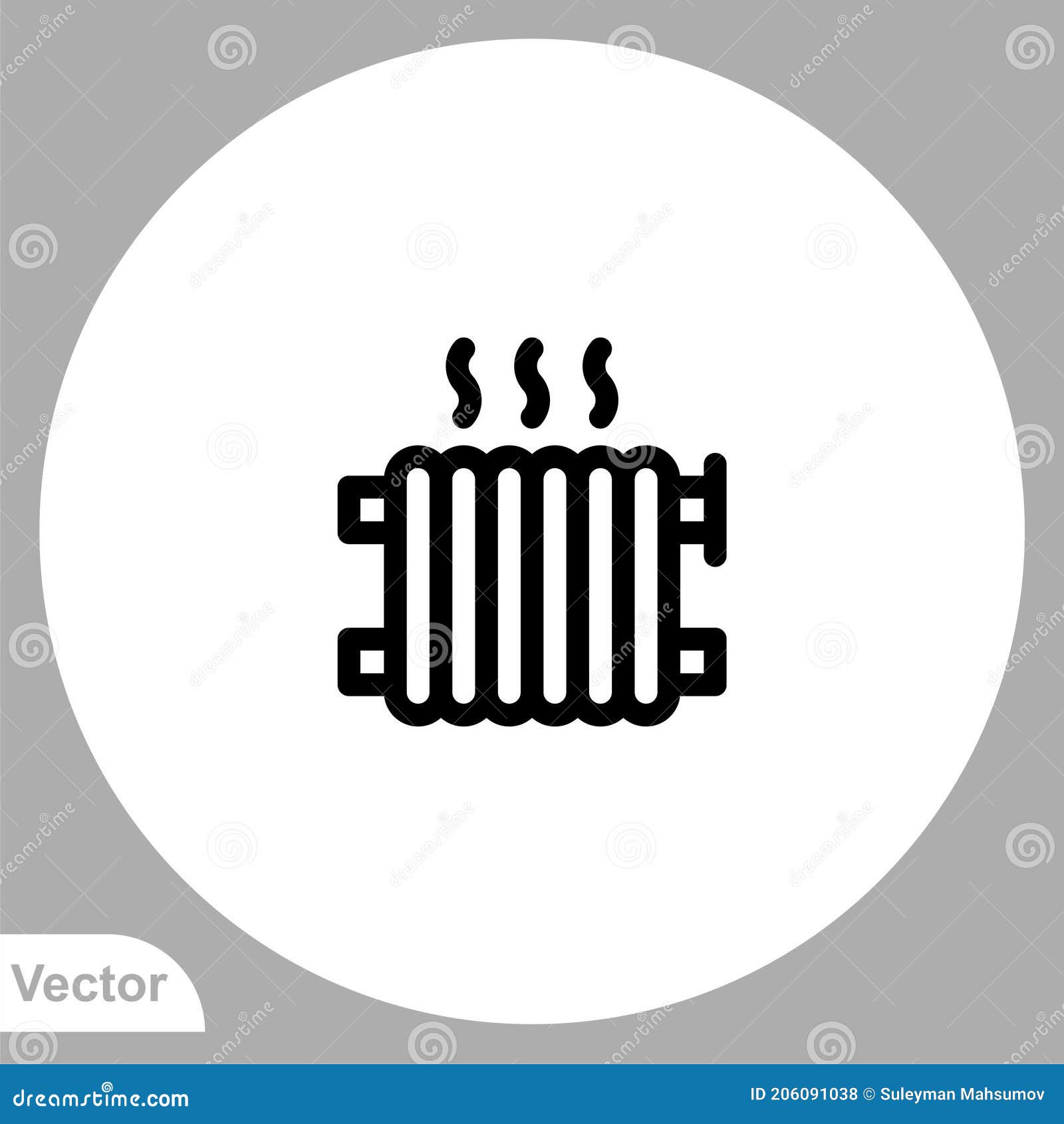Radiator Vector Icon Sign Symbol Stock Vector - Illustration of line ...