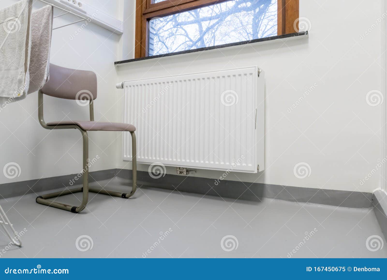 Radiator on the wall stock image. Image of power, domestic - 167450675