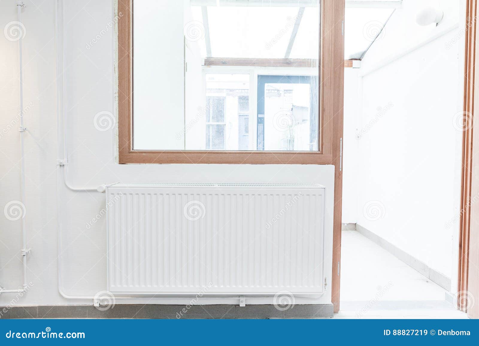 Radiator on the wall stock image. Image of object, temperature - 88827219