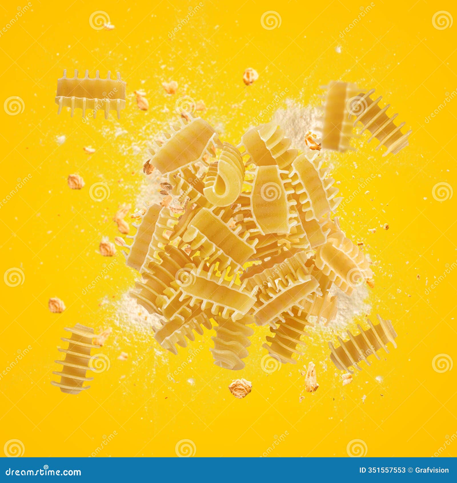 Radiatori pasta exploding stock image. Image of culinary - 351557553
