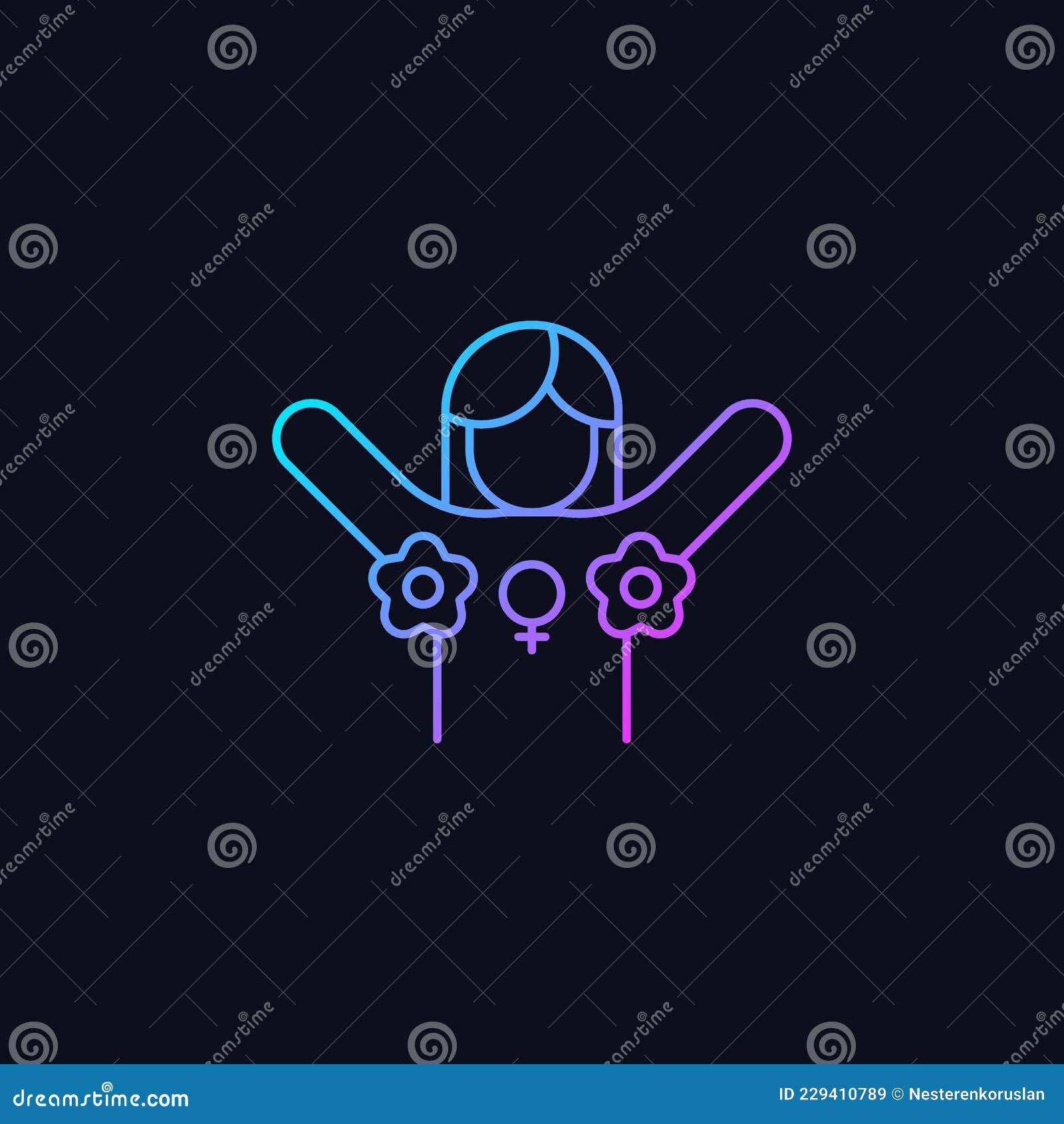 Radical Feminism Gradient Vector Icon for Dark Theme Stock Vector ...