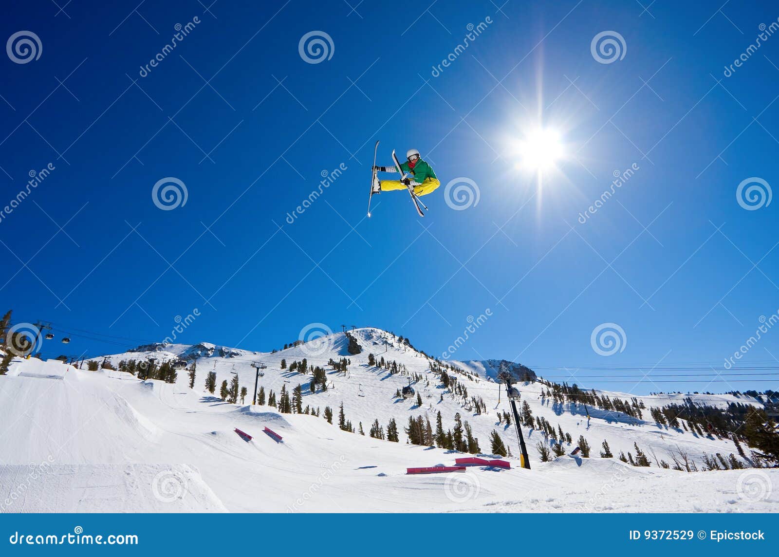 Radical Skier Gets Big Air stock image. Image of male - 9372529