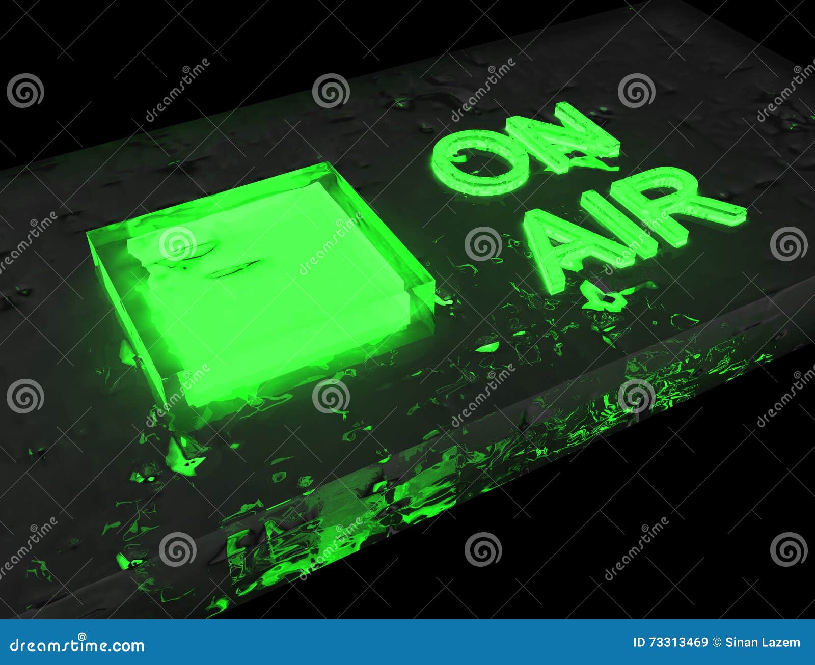 Radio on Air Green - Glass Base Stock Illustration - Illustration of ...