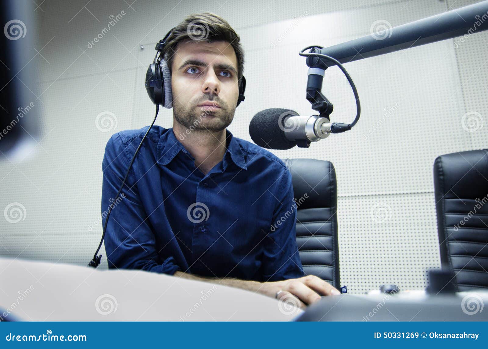 Radio Anchorman Hosts the Program Stock Image - Image of anchorman ...