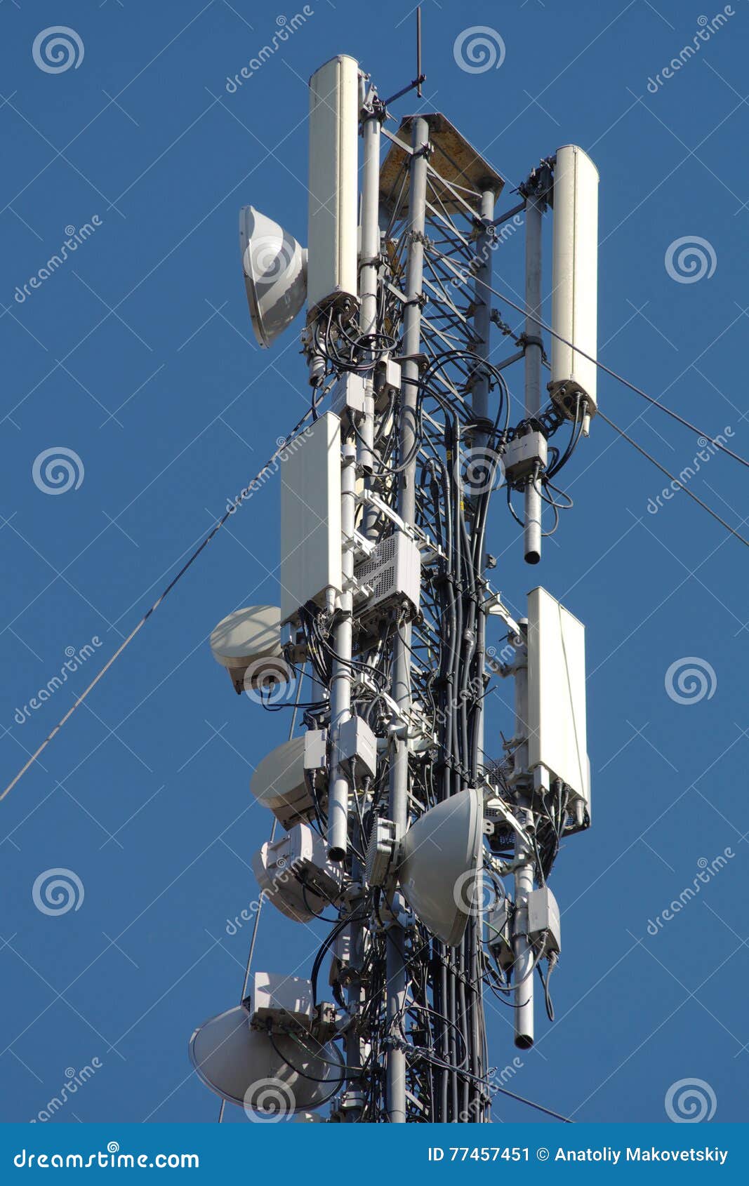5G Connection Cellular Network Antenna Base Station On The ...
