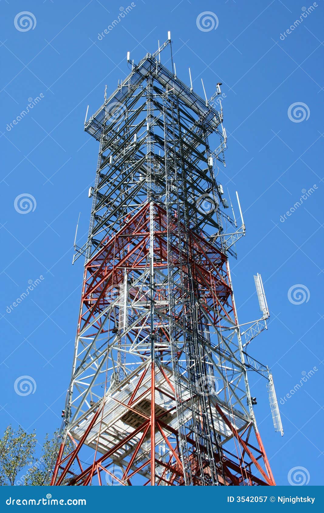 Radio antenna tower stock image. Image of global, cell - 3542057