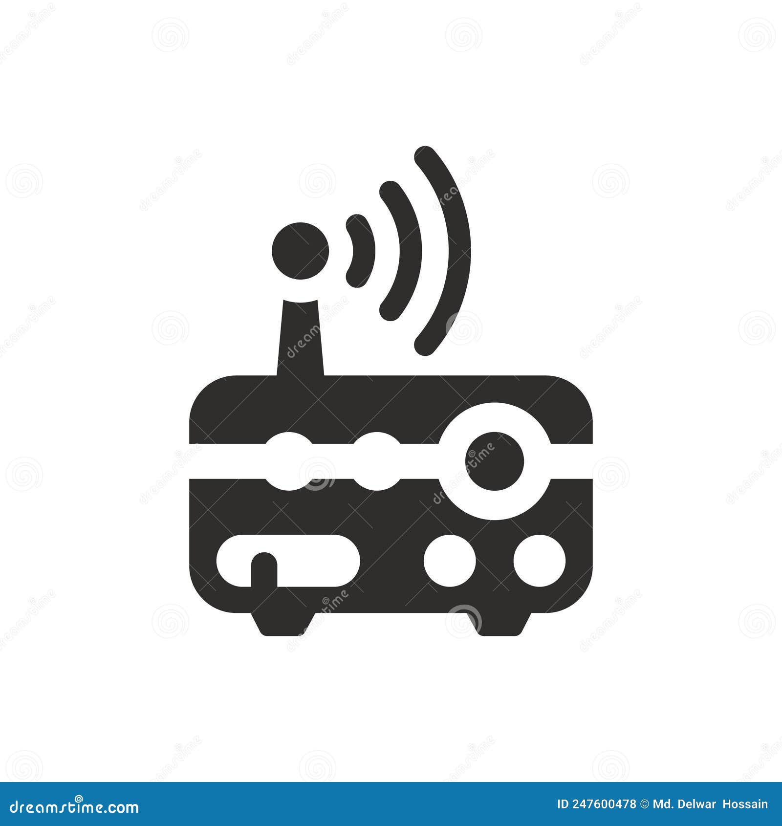 Radio broadcasting icon stock vector. Illustration of vector - 247600478